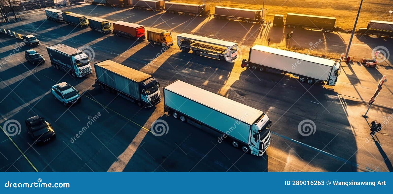 Truck Stop on Rest Area on the Highway Stock Image - Image of area ...