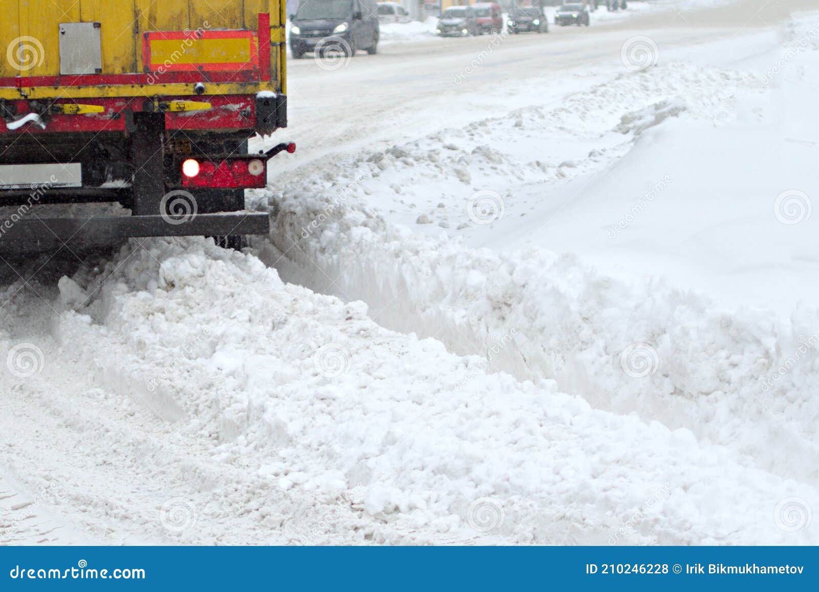 Truck Stuck in Deep Snow on the Road Stock Photo - Image of outdoors ...