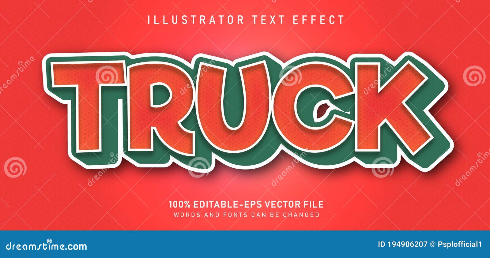 Truck Text Effect Design Vector Stock Vector - Illustration of ...