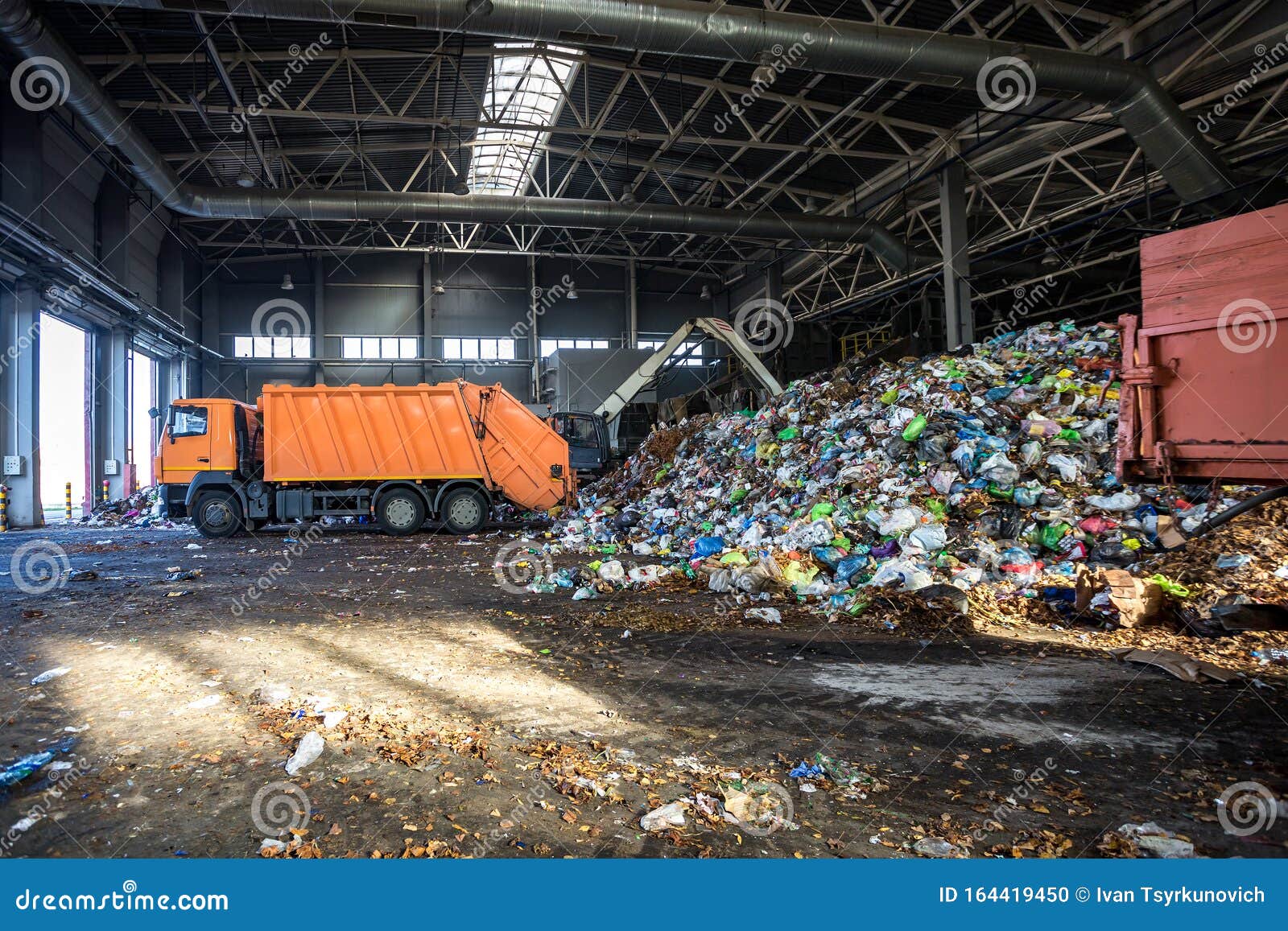 Truck Throws Garbage at Sorting Modern Waste Recycling Processing Plant ... Truck Throws Garbage at Sorting Modern Waste Recycling Processing Plant ...