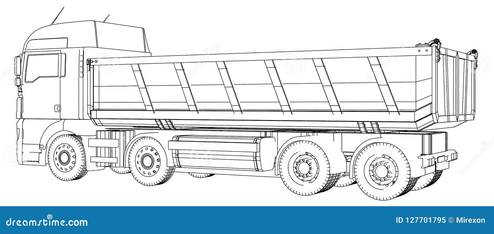 Truck Tipper. Created Illustration of 3d. Wire-frame Stock Vector ...