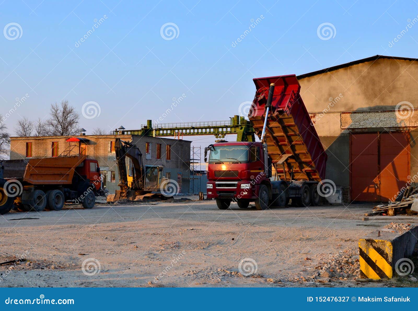 Two Truck Tipper At Work Stock Photography | CartoonDealer.com #63754550