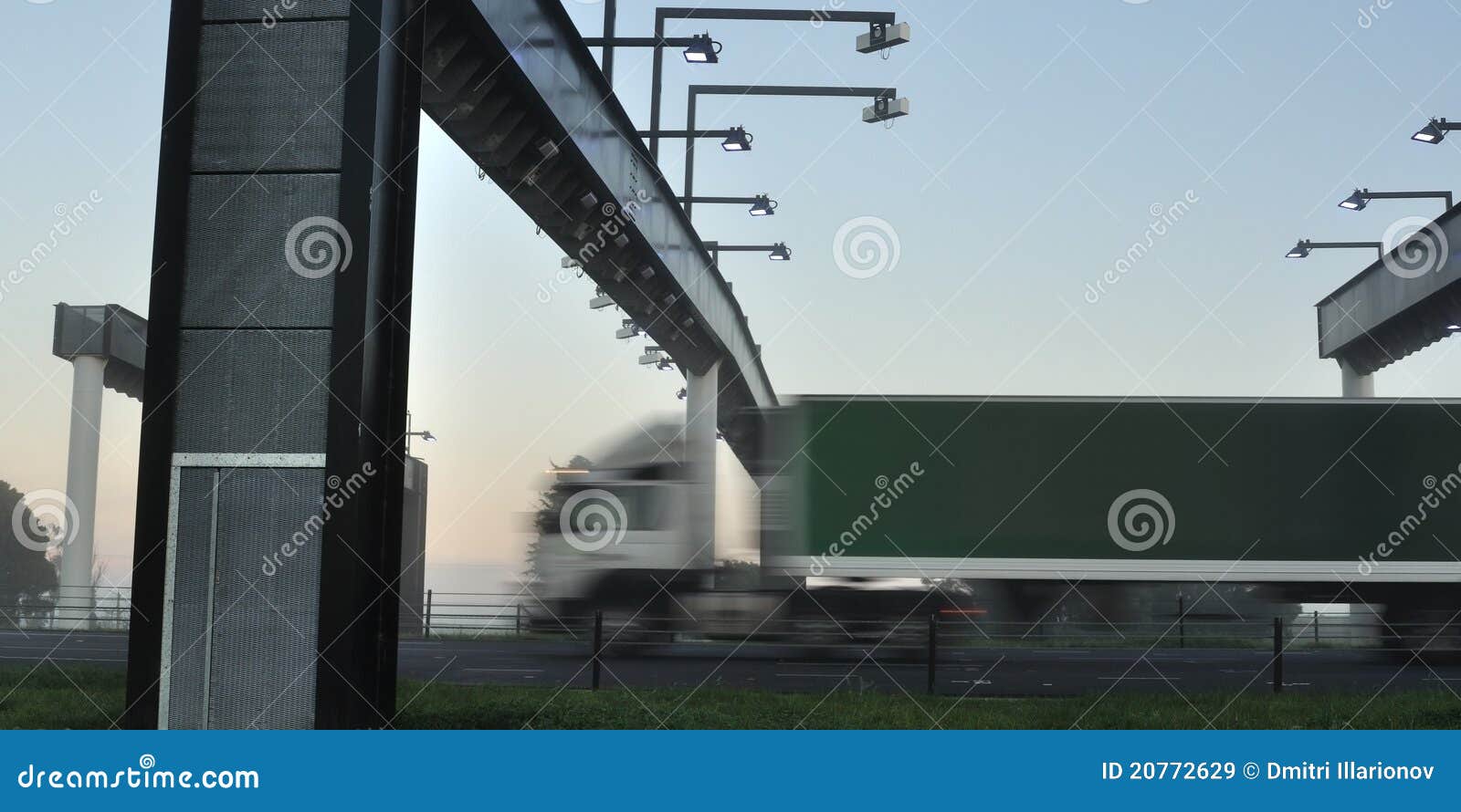 Truck at toll gate stock image. Image of line, road, logistics - 20772629