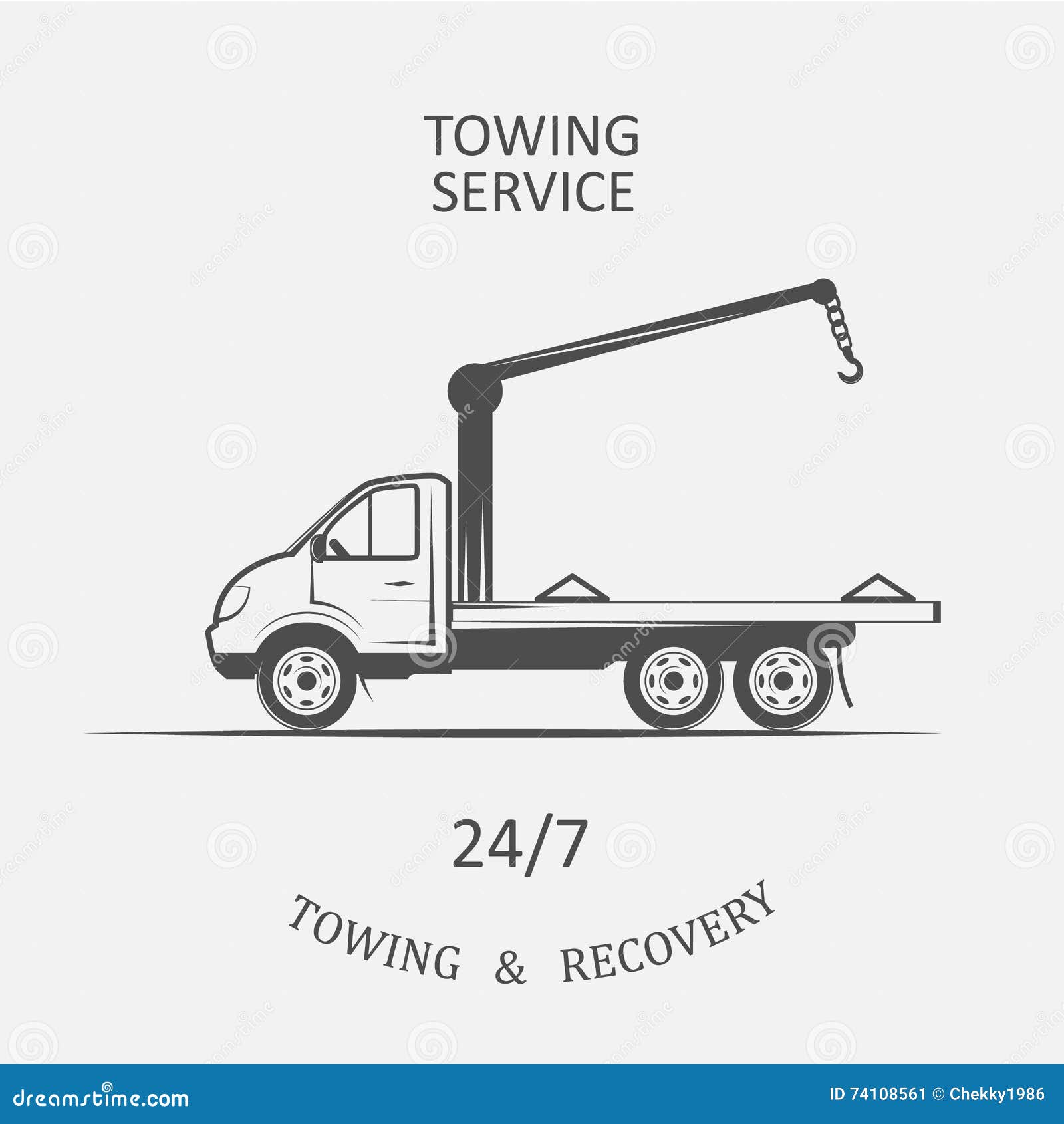Truck for Towing and Recovery Stock Vector - Illustration of auto, icon ...