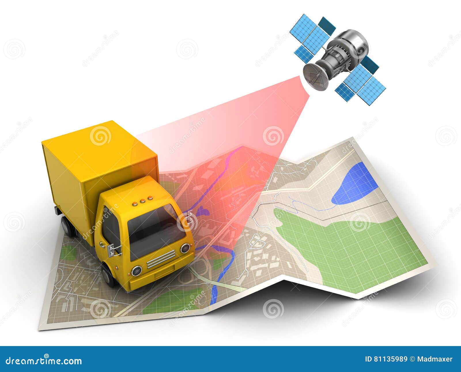 Truck - Tracking System - Packages Delivery Vector Illustration ...