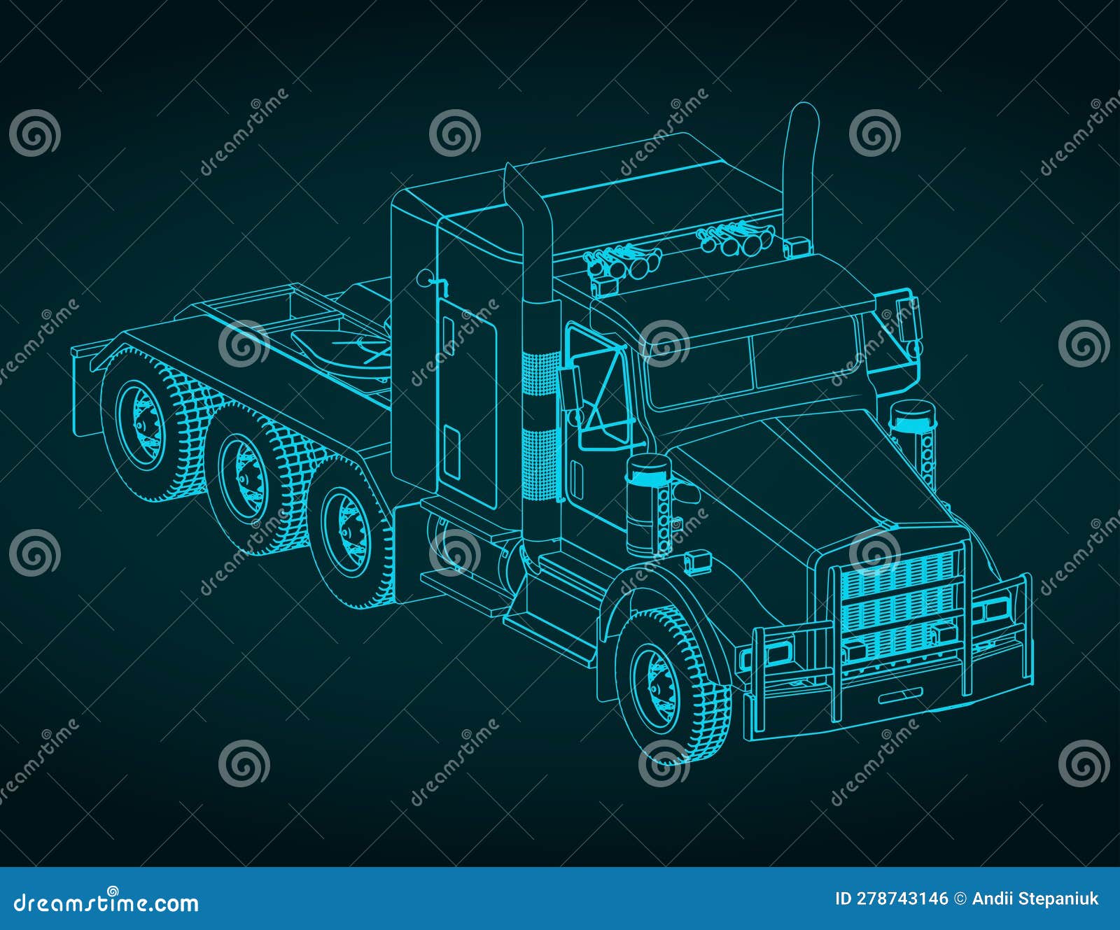 Truck tractor stock vector. Illustration of equipment - 278743146