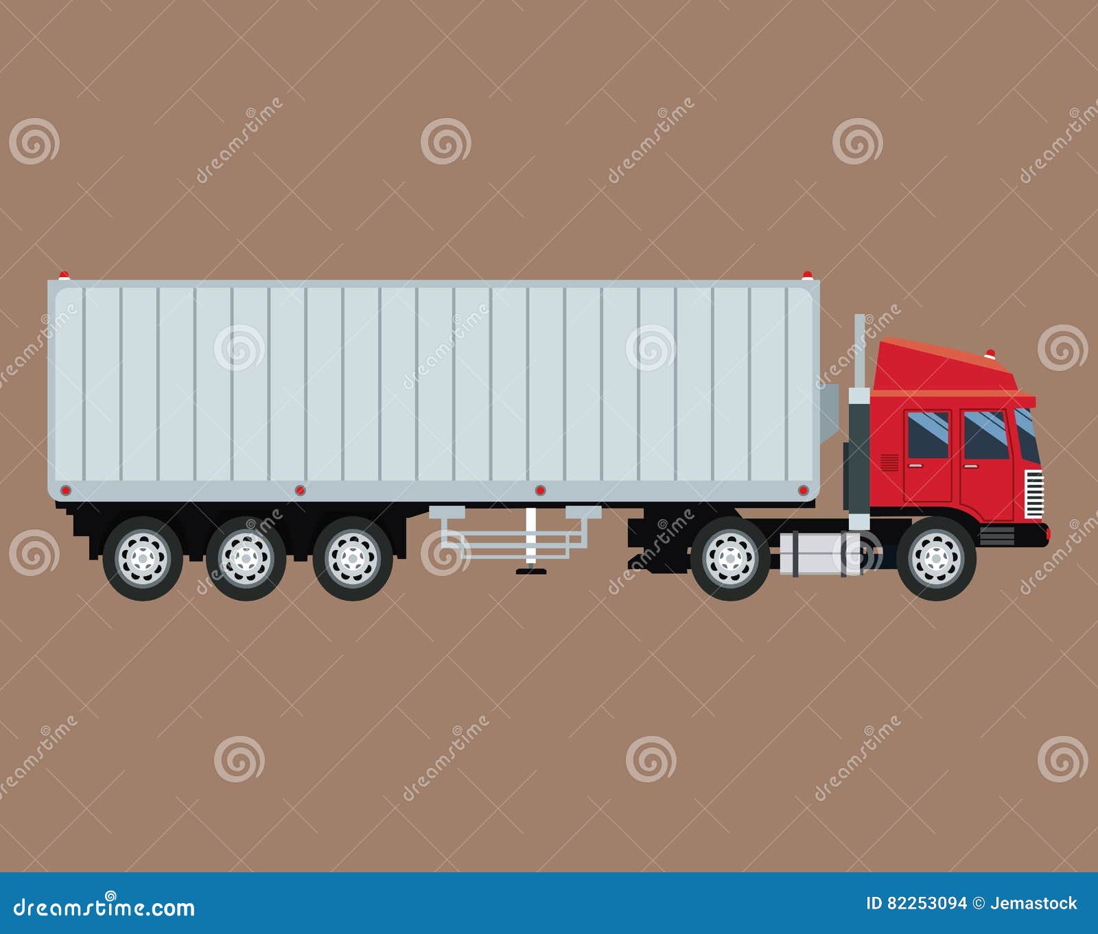 Truck Trailer Container Delivery Transport Stock Vector - Illustration ...