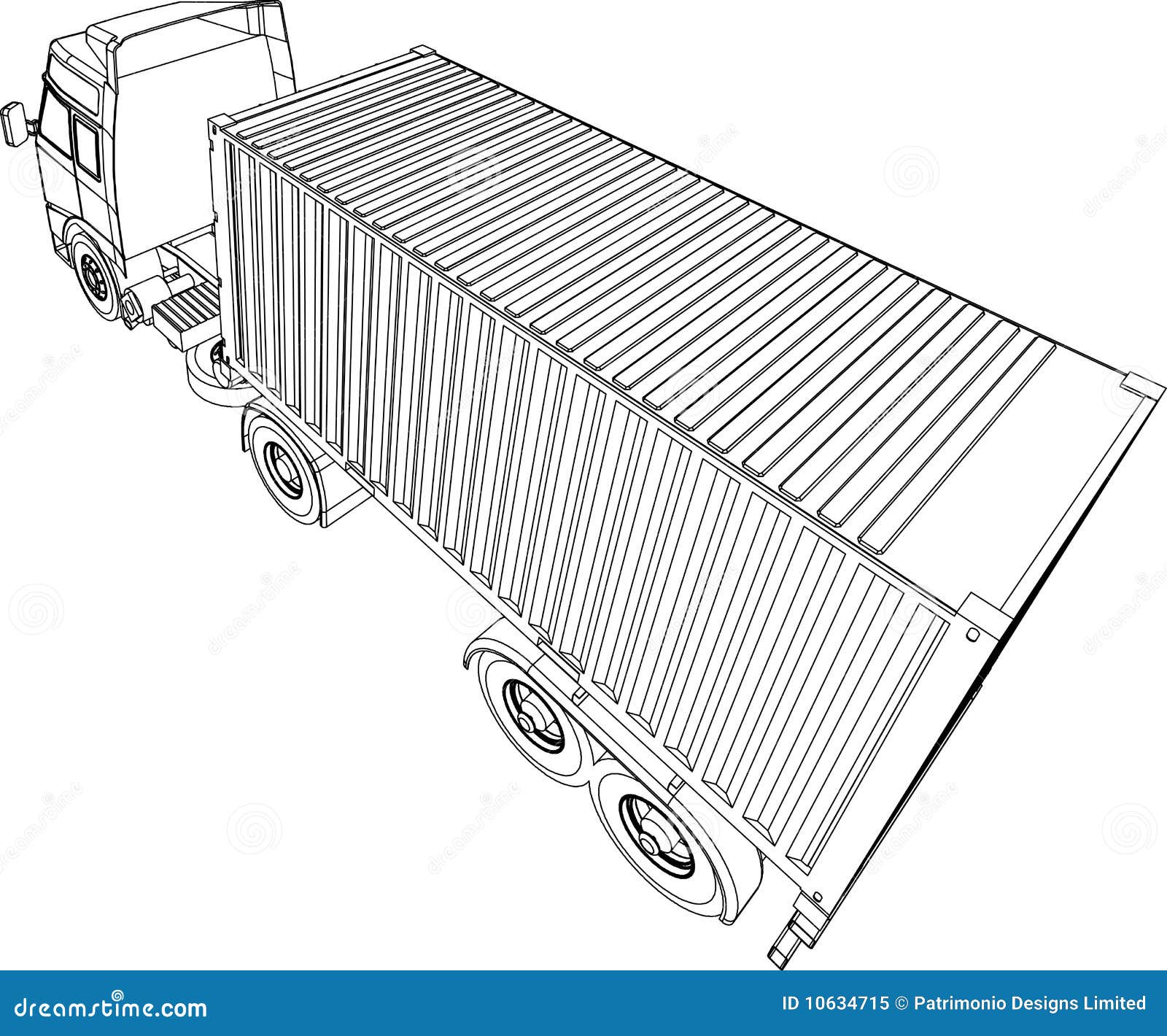 Truck and Trailer Container Van Stock Illustration - Illustration of ...