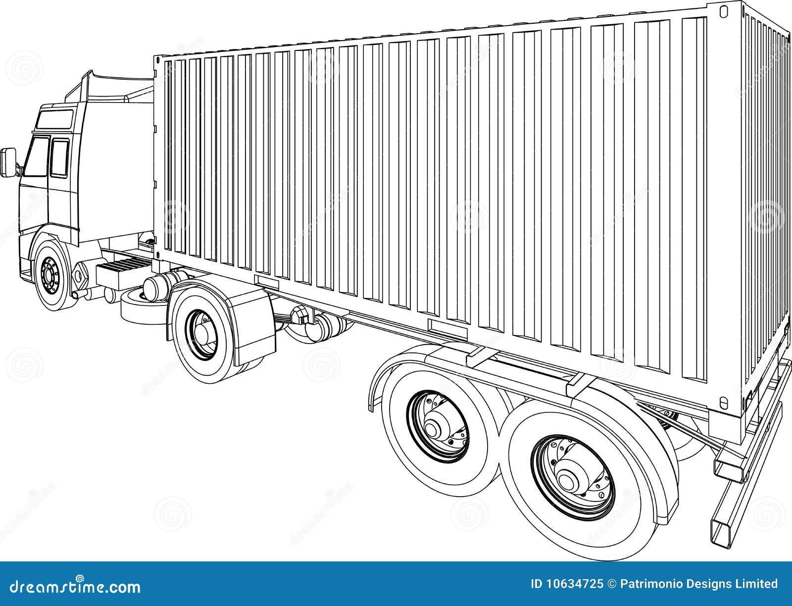 Truck and Trailer Container Van Stock Illustration - Illustration of ...