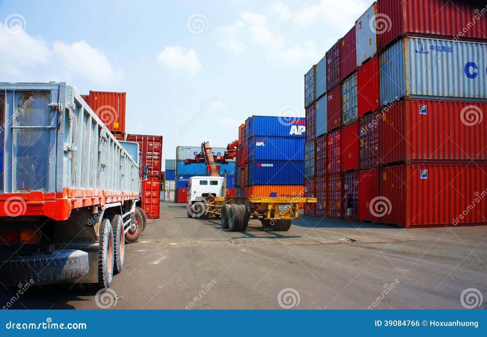 Truck, Trailer Load Container at Vietnam Port Editorial Photo - Image ... Truck, Trailer Load Container at Vietnam Port Editorial Photo - Image ...