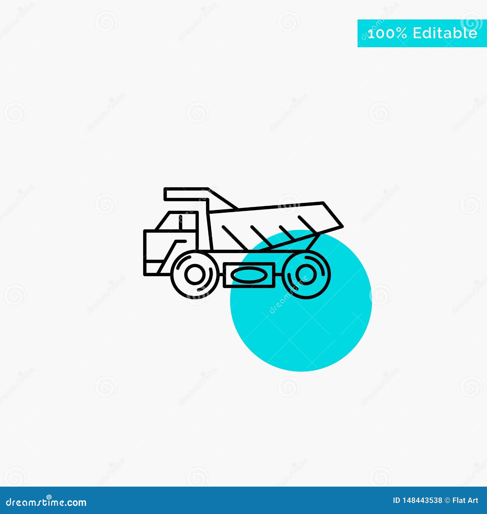 Truck, Trailer, Transport, Construction Turquoise Highlight Circle ...
