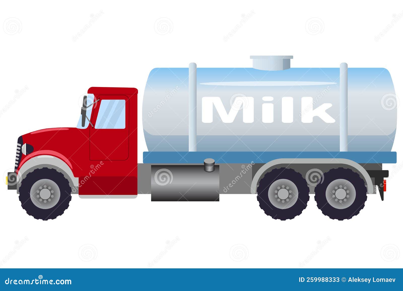 Truck for Transporting Milk Stock Vector - Illustration of deliver ...