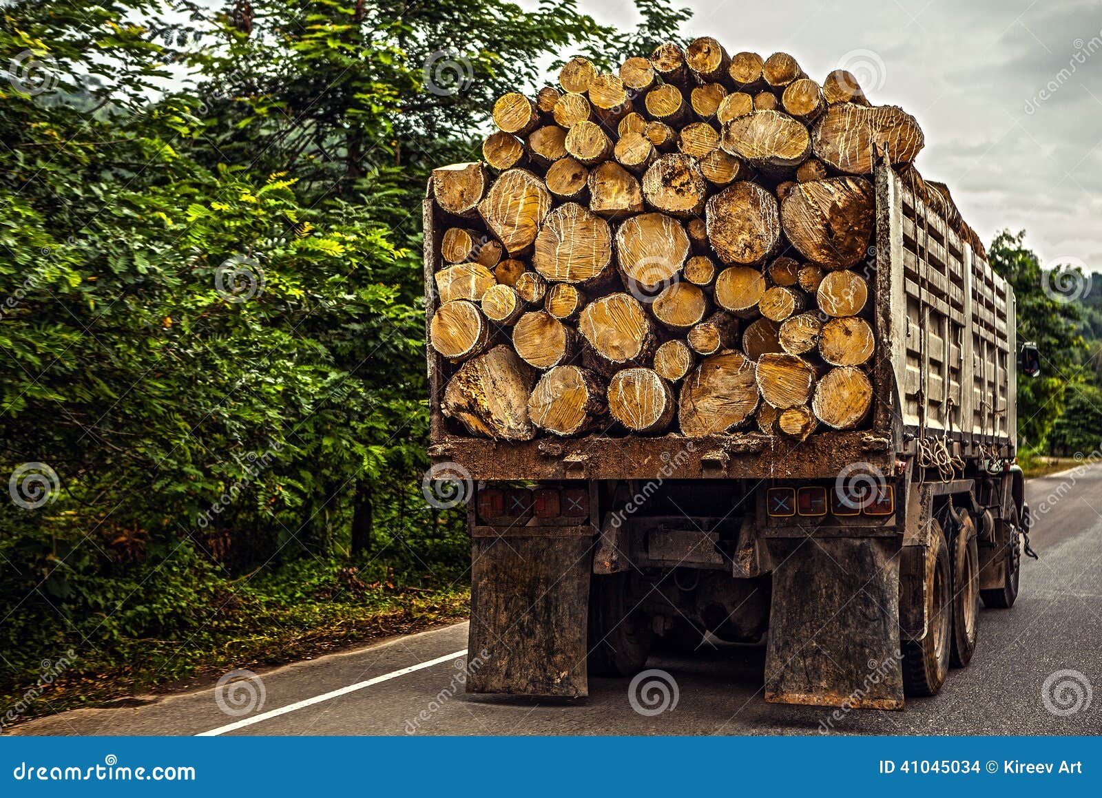 Truck transporting timber stock photo. Image of climate - 41045034