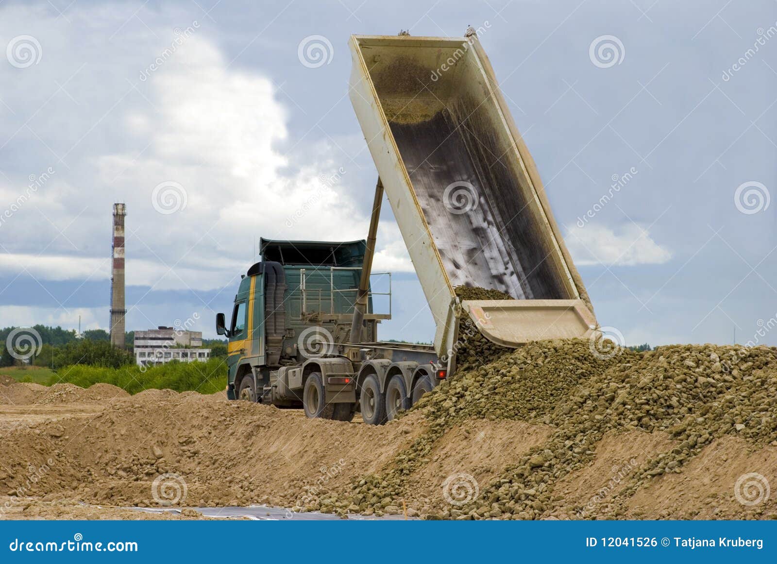 Truck unloading gravel stock photo. Image of gravel, lorry - 12041526