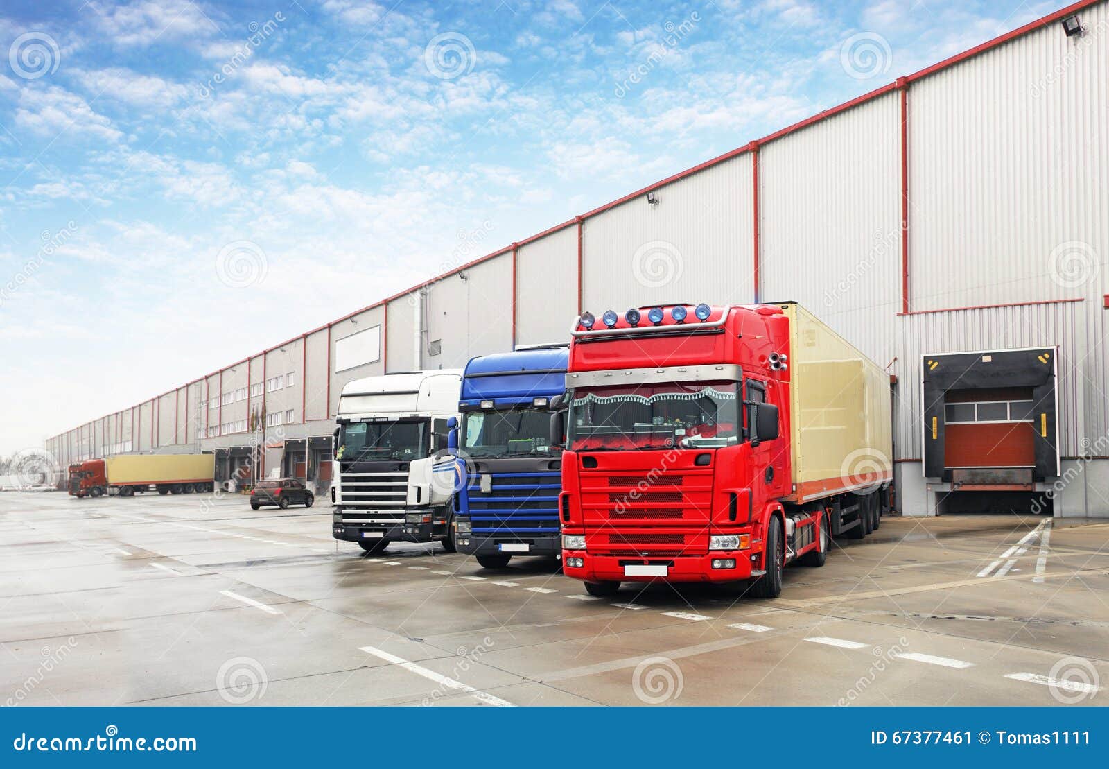 Truck In Unloading In Warehouse Stock Image - Image: 67377461