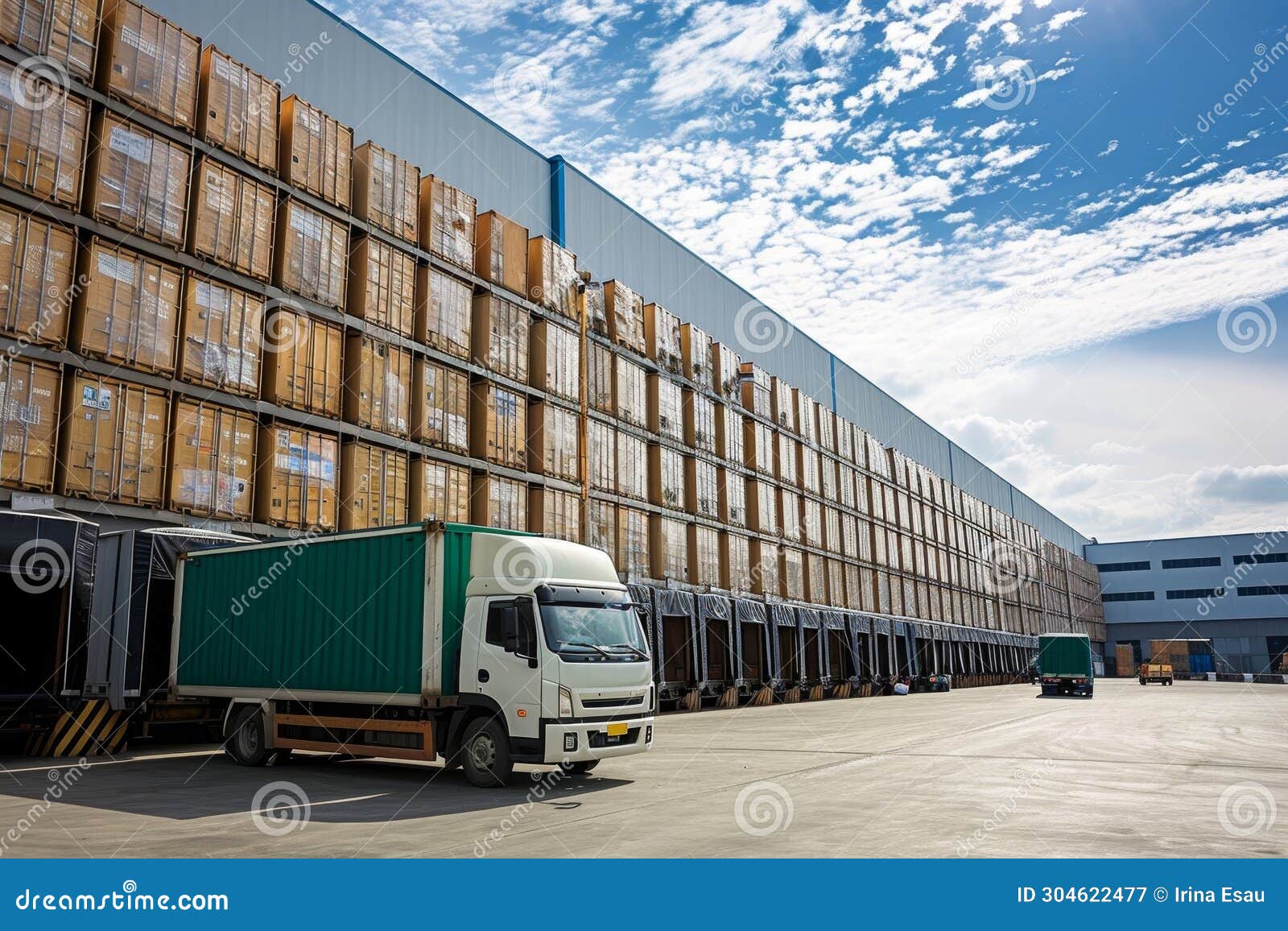Truck at Warehouse for Loading Goods. Stock Image - Image of shipping ...