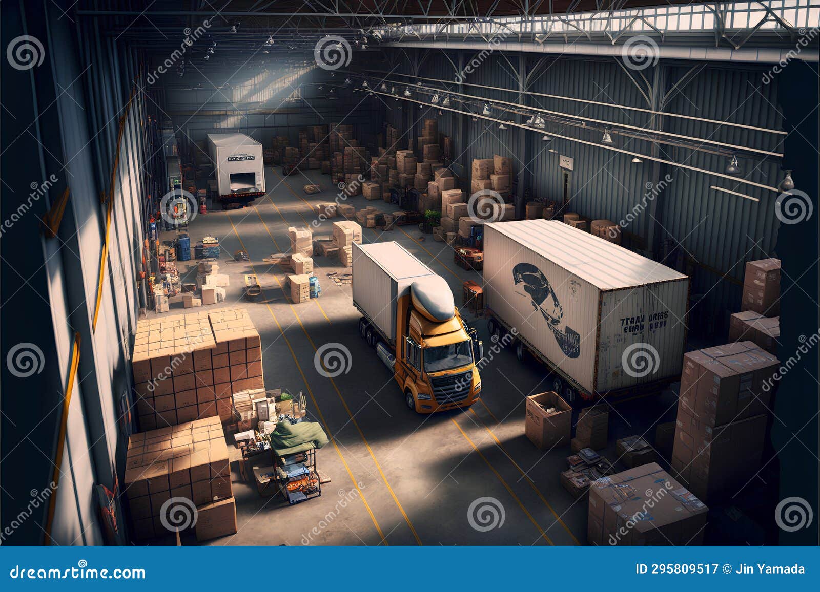 Truck in Warehouse. Logistics and Transportation Concept Stock ...