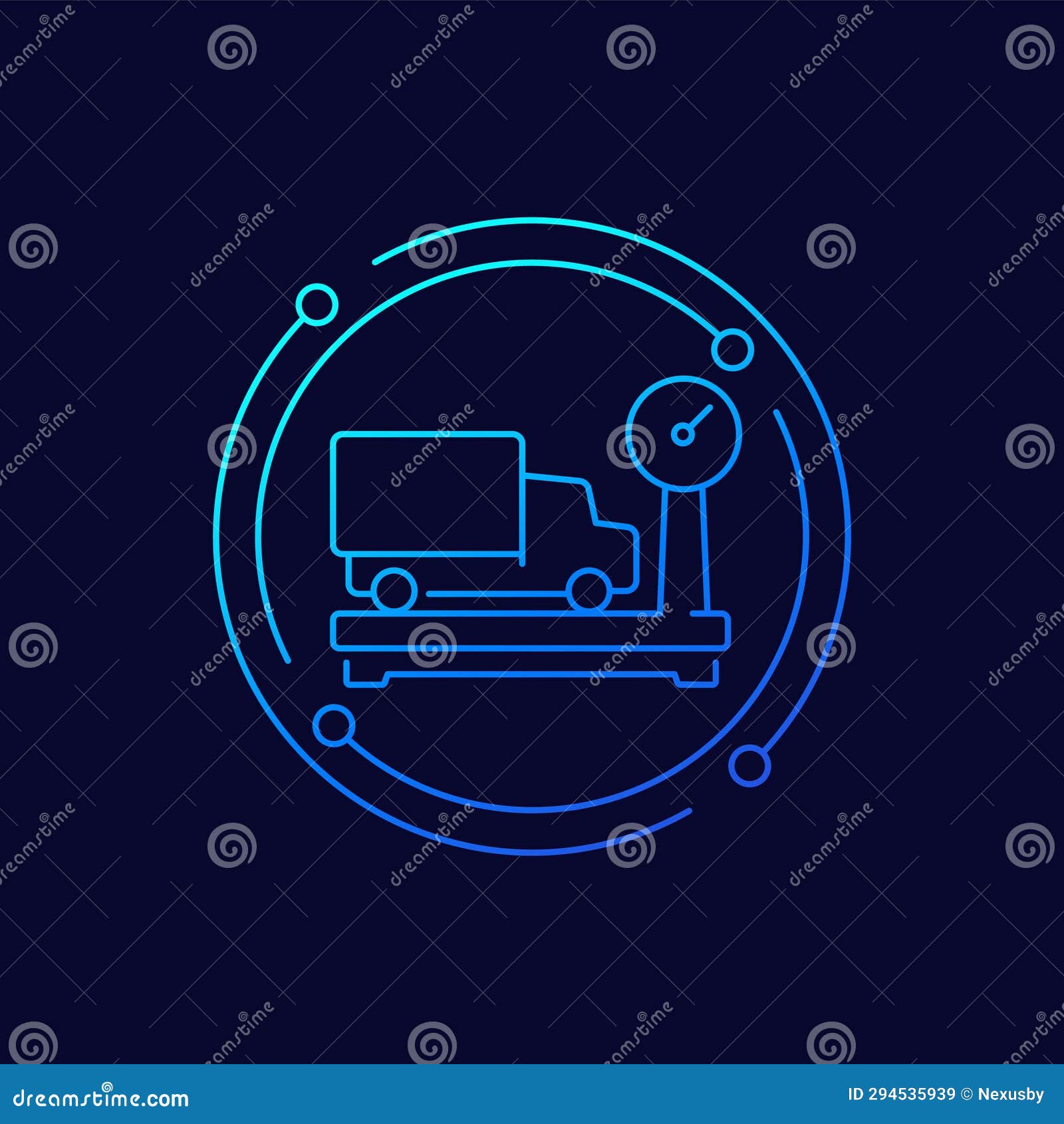 Truck Weight Icon, Linear Design Stock Vector - Illustration of scale ...