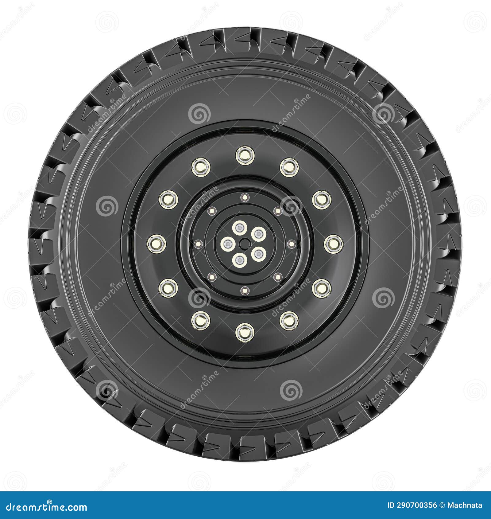 Truck Wheel, Side View. 3D Rendering Stock Illustration - Illustration ...