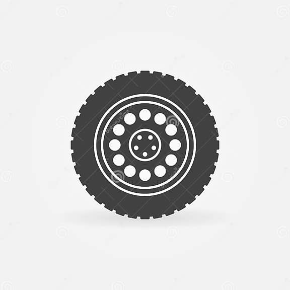 Truck Wheel Vector Icon or Design Element Stock Vector - Illustration ...