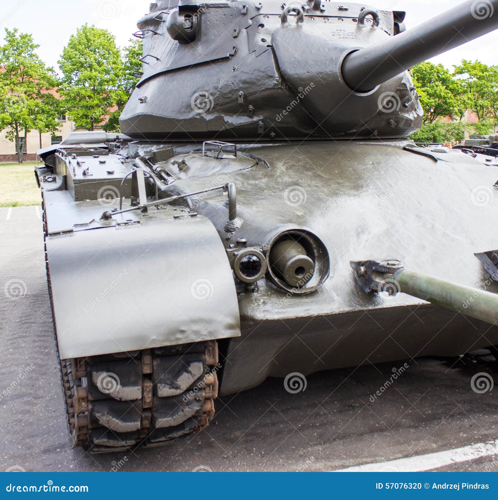 Truck and Wheels of the American Tank. Front View Tank Stock Photo ...