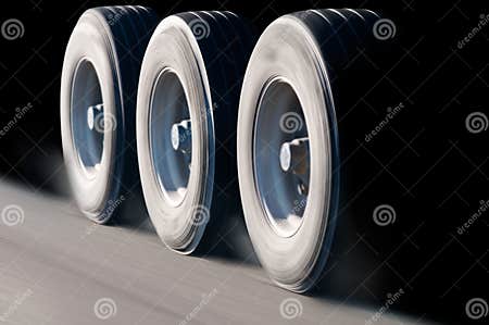 Truck wheels in motion stock image. Image of motion, trailer - 10746953