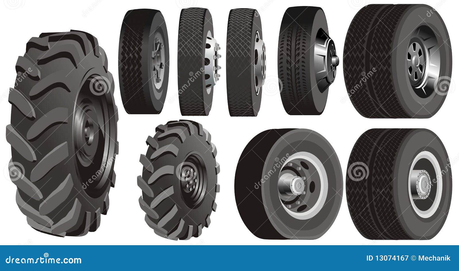 Truck Wheels Set Vector Illustration | CartoonDealer.com #13074152