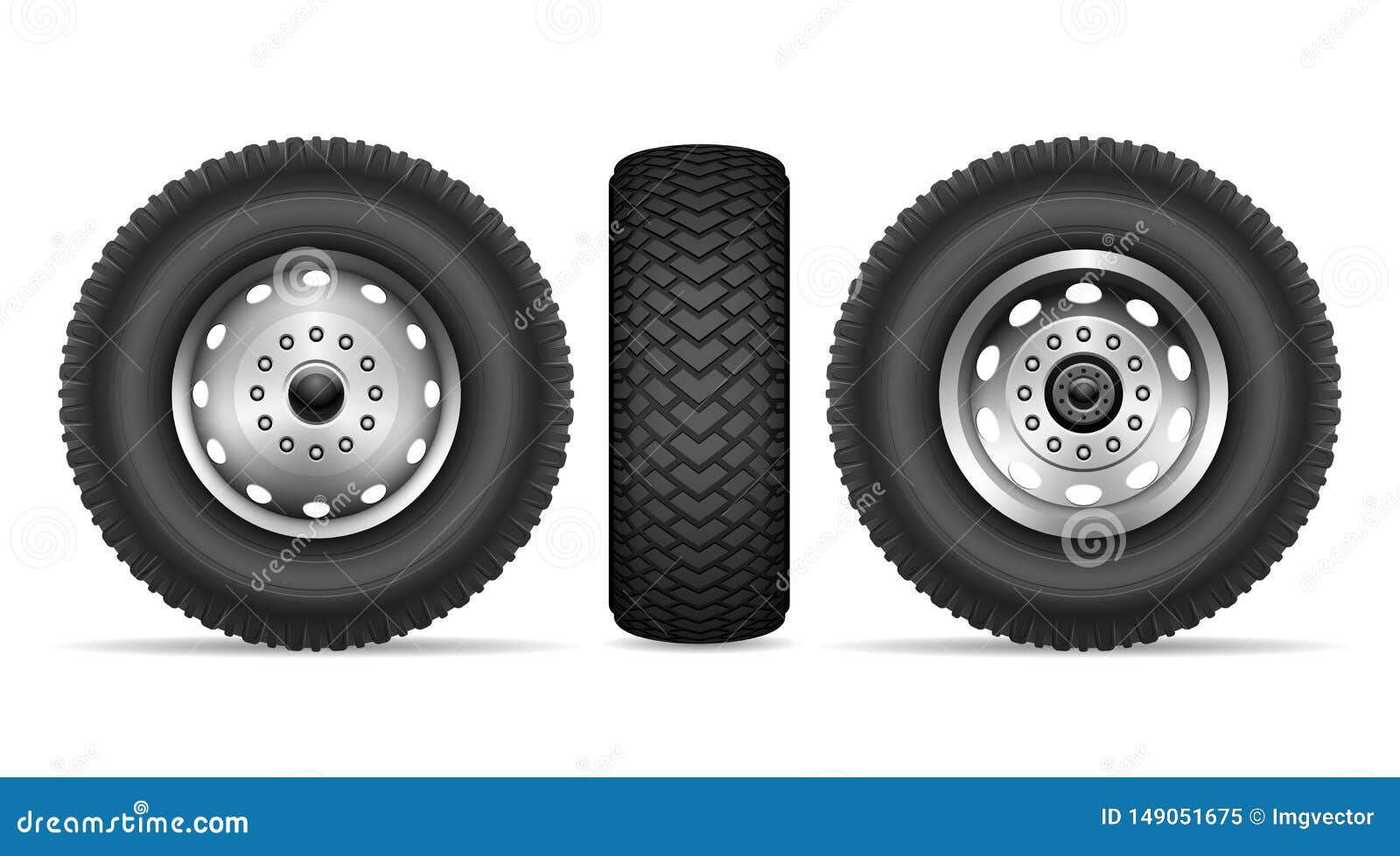 Truck Wheels Set Cartoon Vector | CartoonDealer.com #13074167