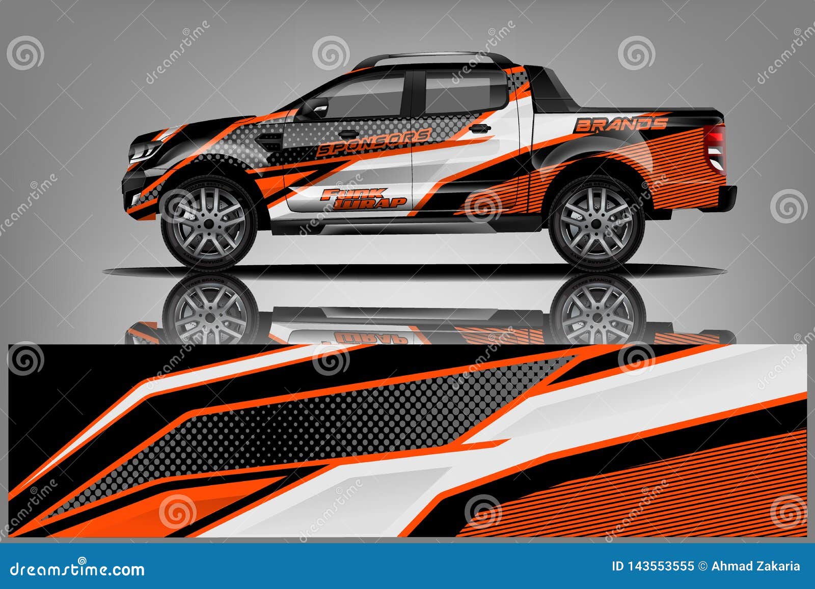 Truck Wrap Design for Company Stock Illustration - Illustration of ...