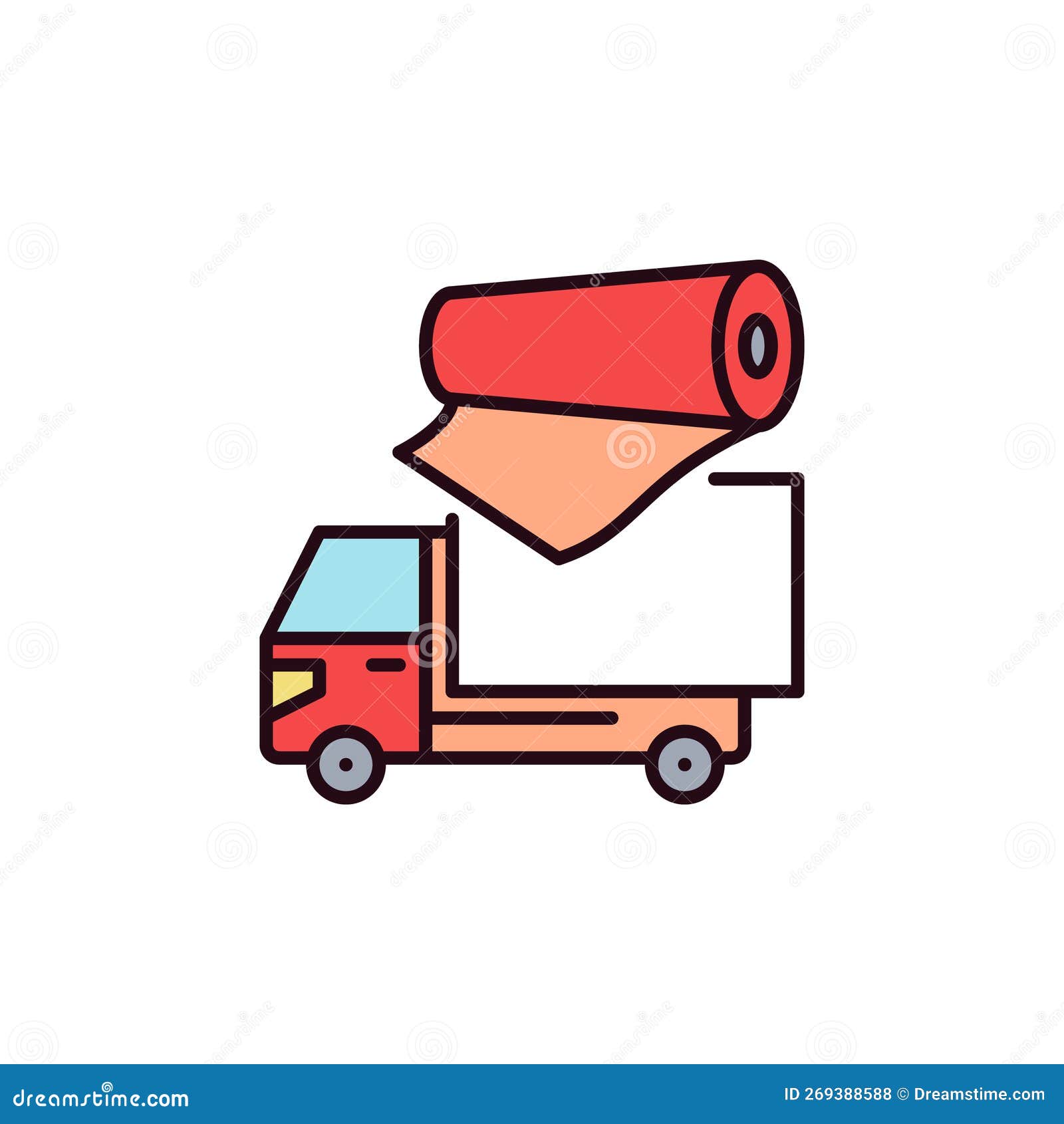Truck Wrapping Vector Concept Colored Icon or Symbol Stock Illustration ...