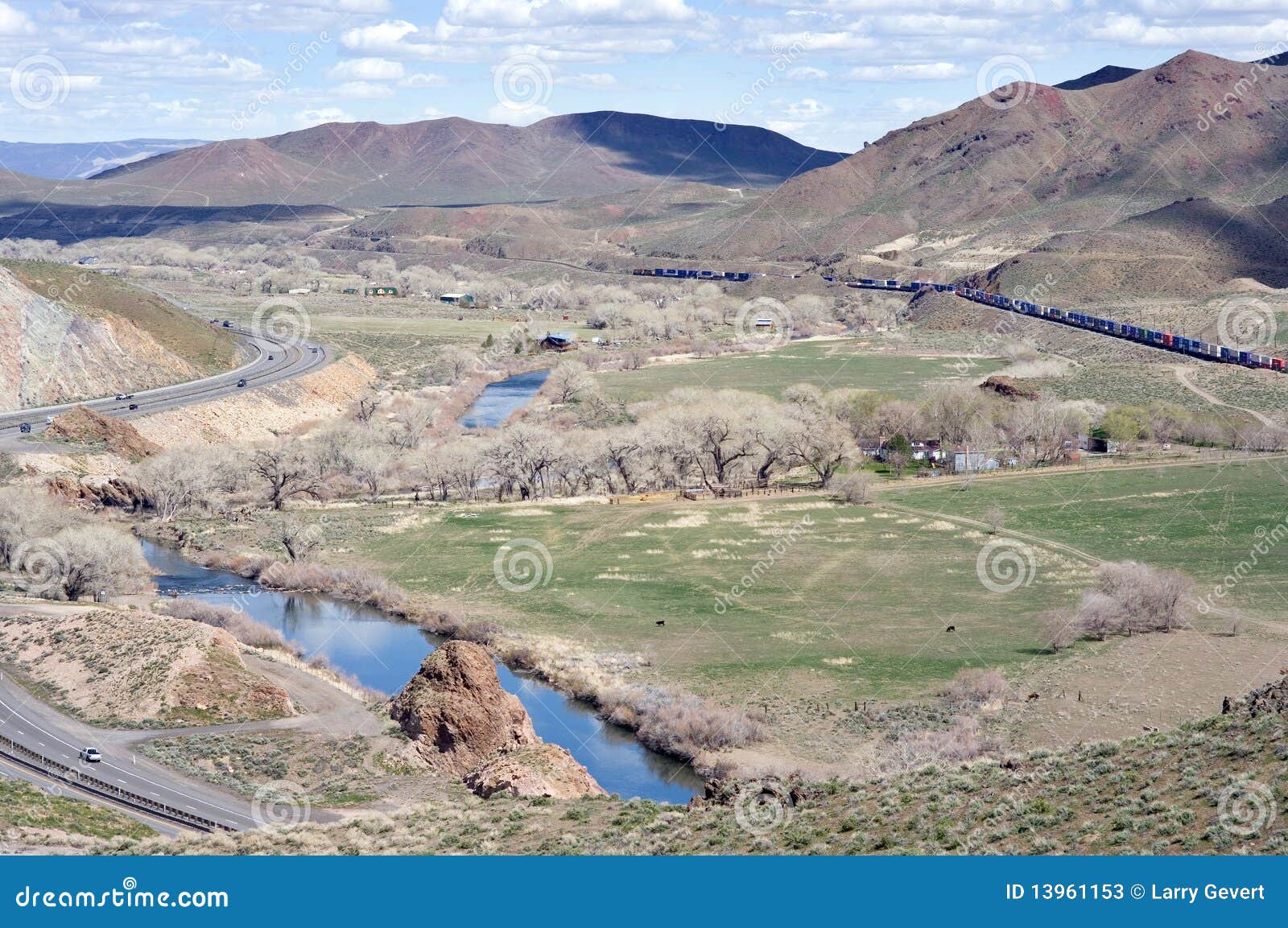 Truckee River Canyon Opens Up East of Reno Stock Image - Image of ...