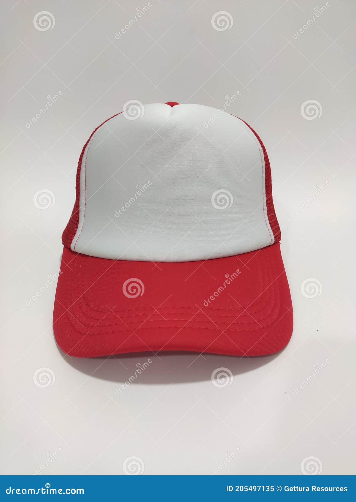 Trucker Cap Topi Red Display White Mockup Stock Image - Image of ...