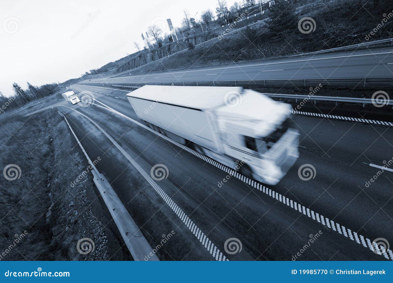 Trucking at full speed stock photo. Image of road, speed - 19985770