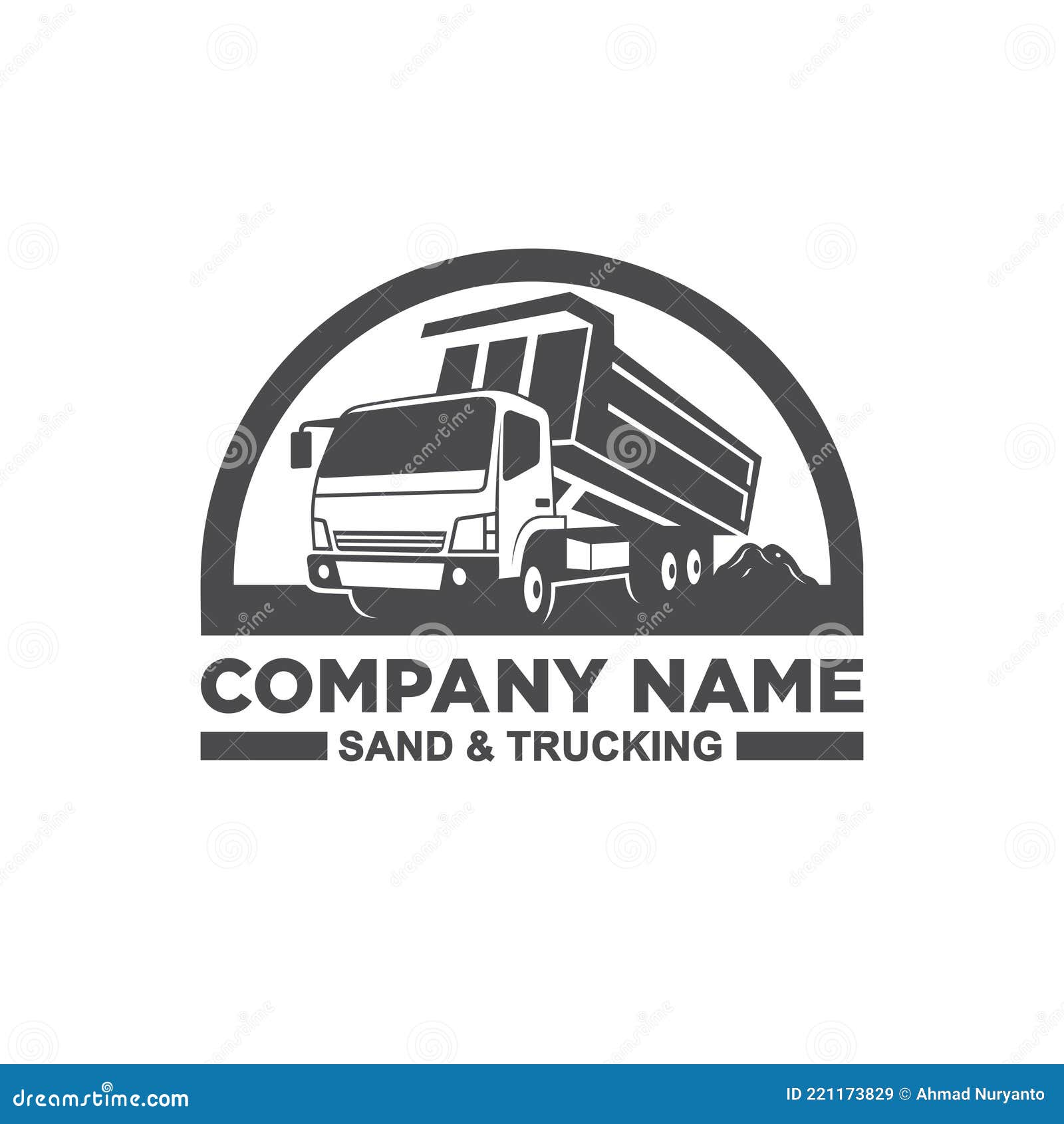 Trucking and sand delivery stock vector. Illustration of ...