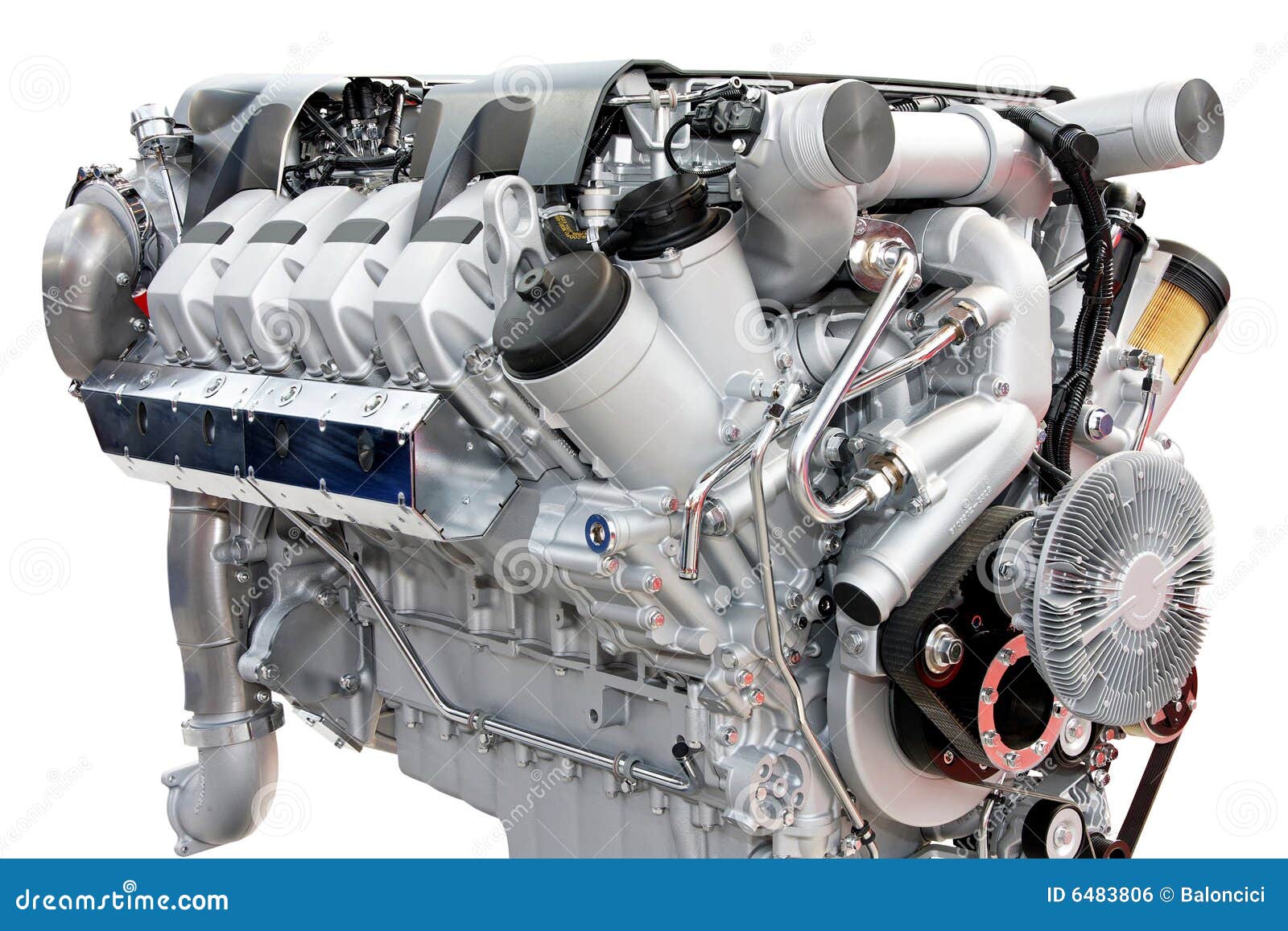 Trucks engine silver stock photo. Image of injection, machine - 6483806
