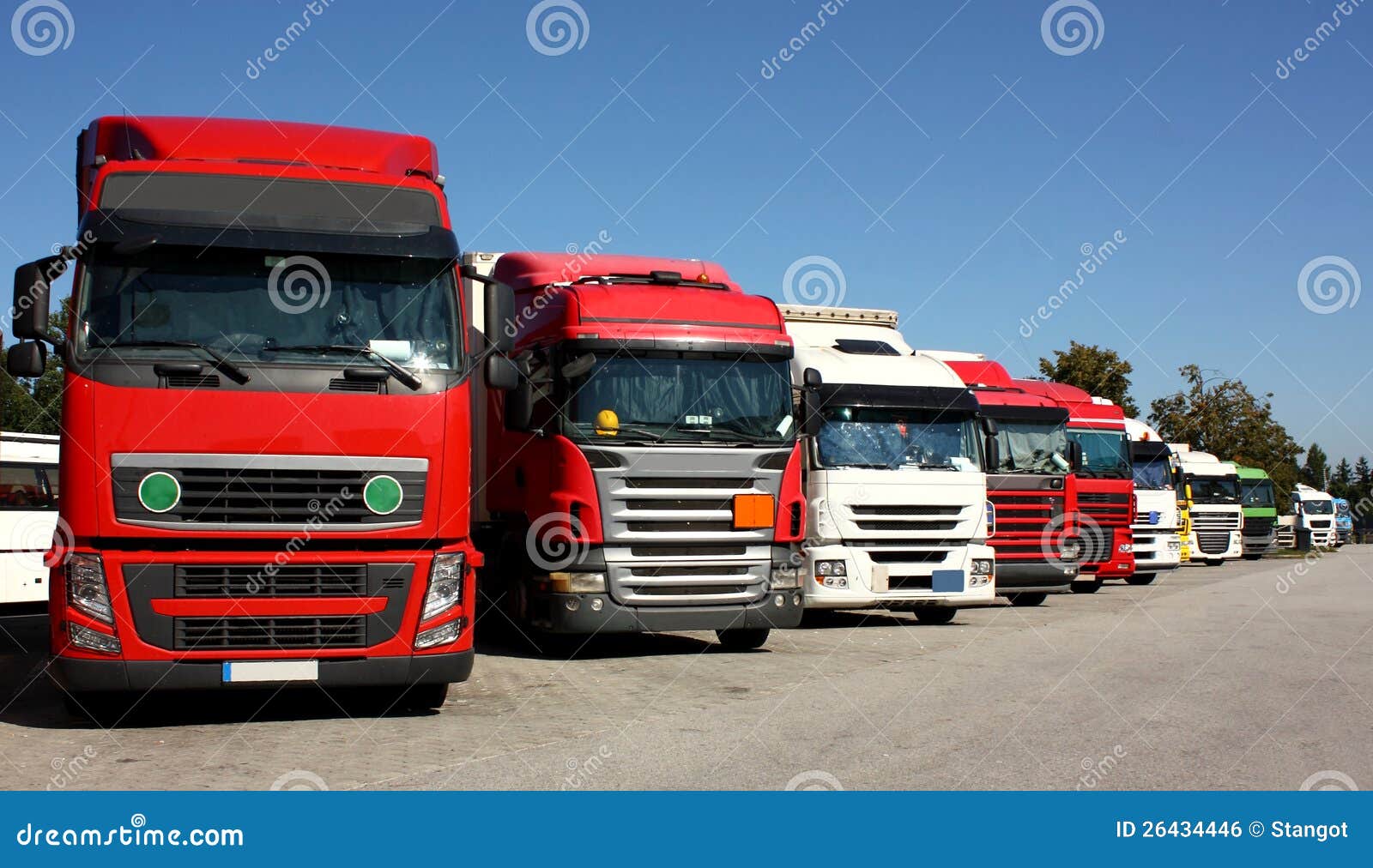 Trucks on a Highway Parking Place Stock Photo - Image of automobiles ...