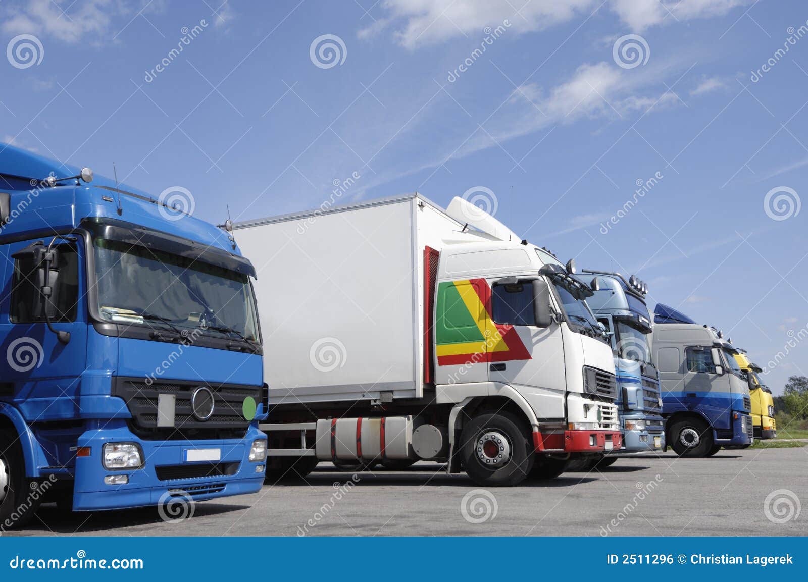 Trucks line up for loading stock photo. Image of shipping - 2511296