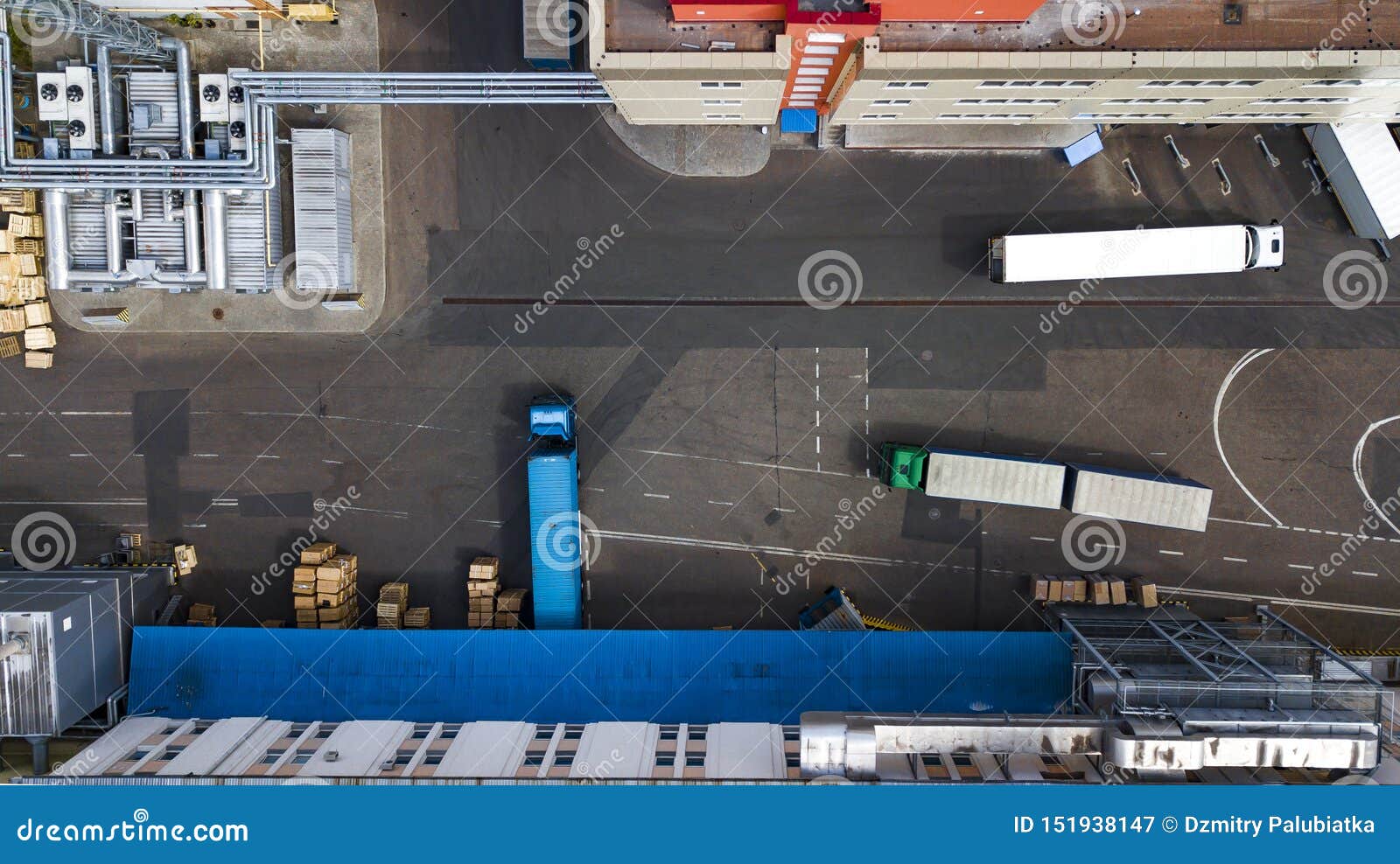 Trucks are Loaded at the Factory Top View Stock Image - Image of deck ...