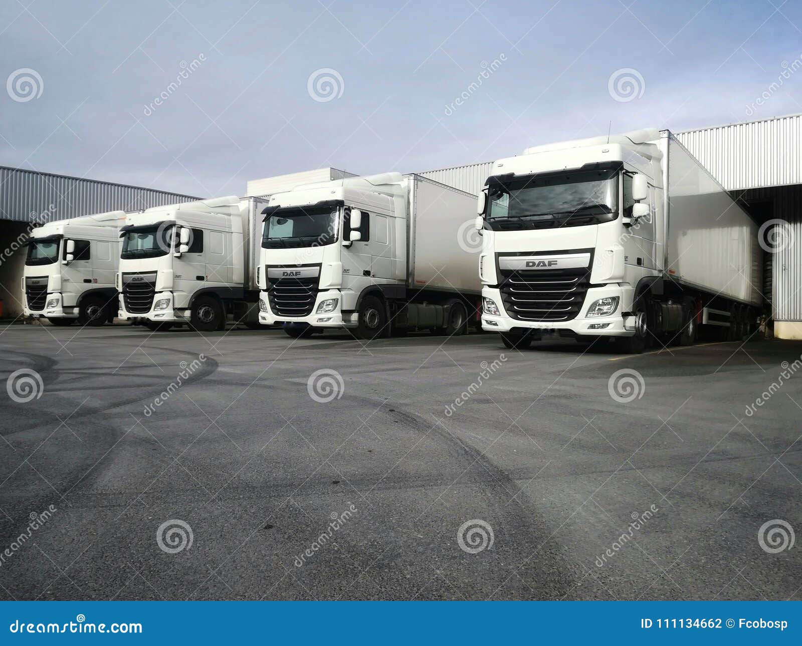 Trucks Loading at Warehouse Logistic Editorial Photography - Image of ...