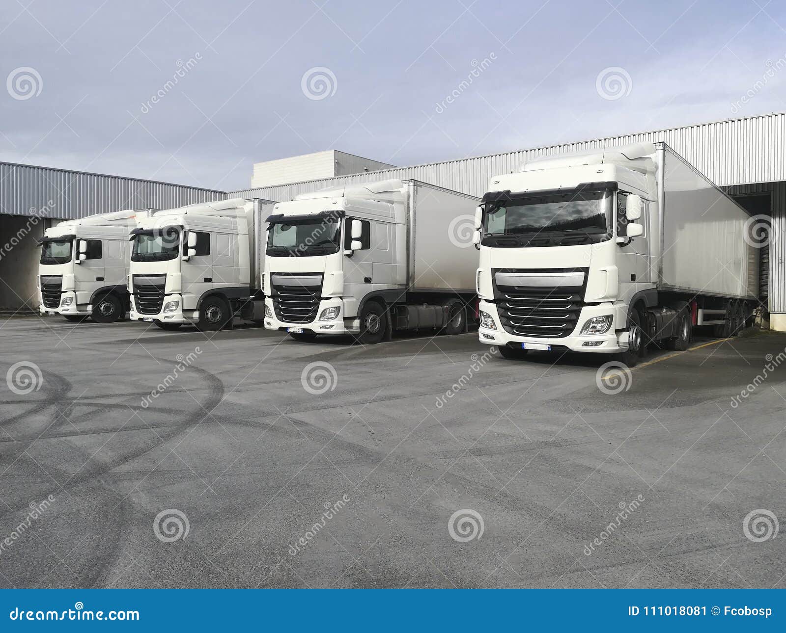 Trucks Loading at Warehouse Logistics Stock Image - Image of logistics ...