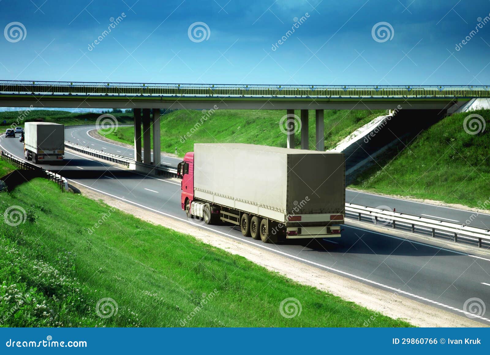 Trucks on a road stock photo. Image of heavy, trailer - 29860766