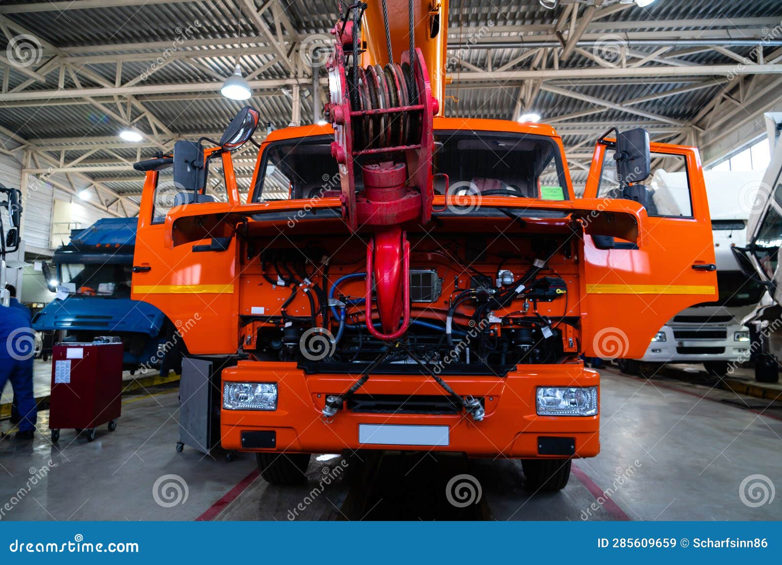 Trucks Repair in Car Service Stock Image - Image of inside, fixing ...