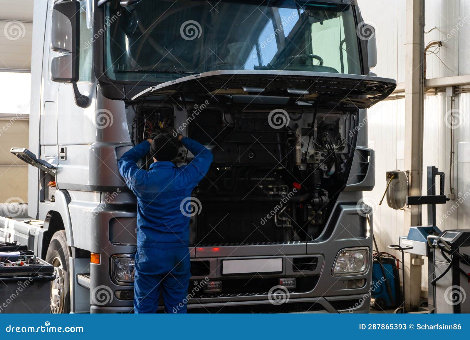 Trucks Repair in Car Service Stock Image - Image of repair, vehicle ...
