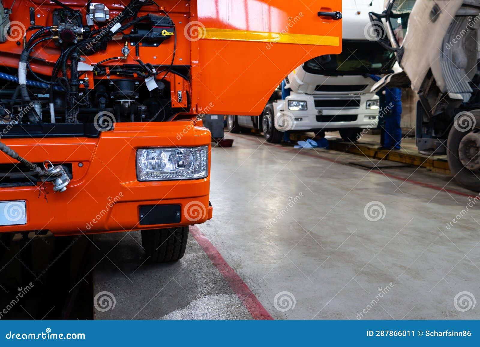Trucks Repair in Car Service Stock Image - Image of cargo, industry ...