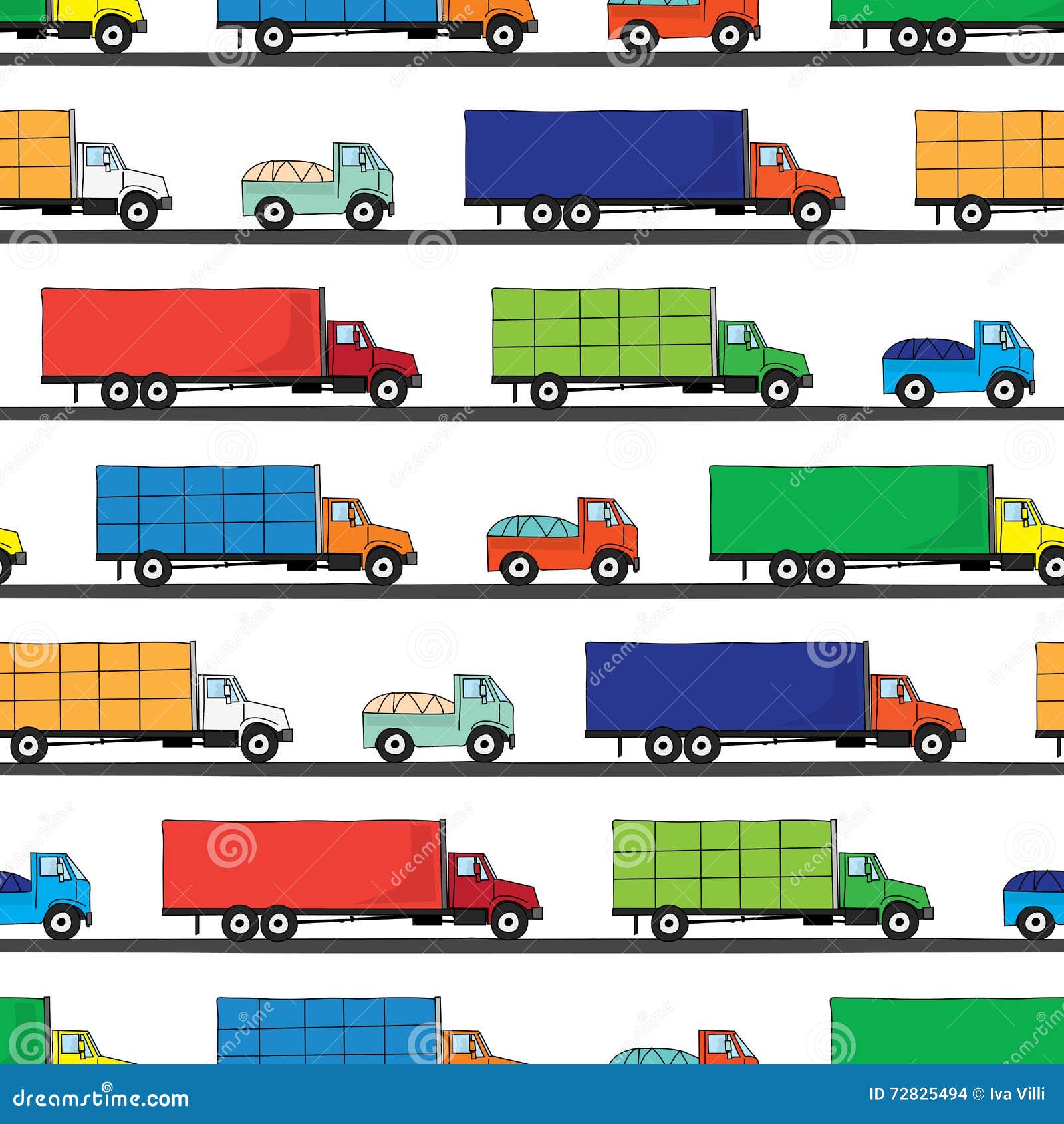 Trucks seamless pattern stock vector. Illustration of pattern - 72825494