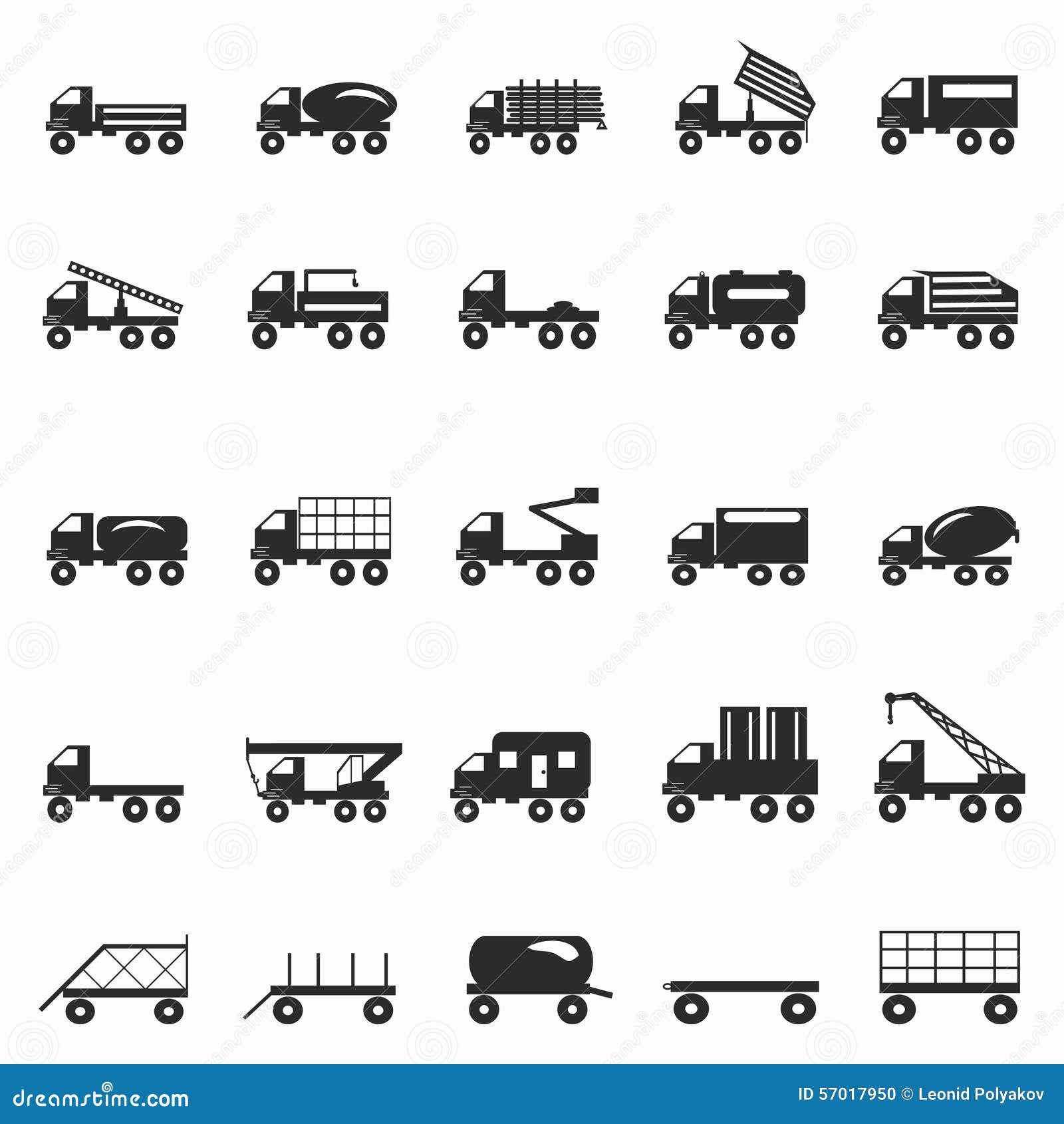 Trucks Symbols Set Vector Illustration Stock Vector - Illustration of ...