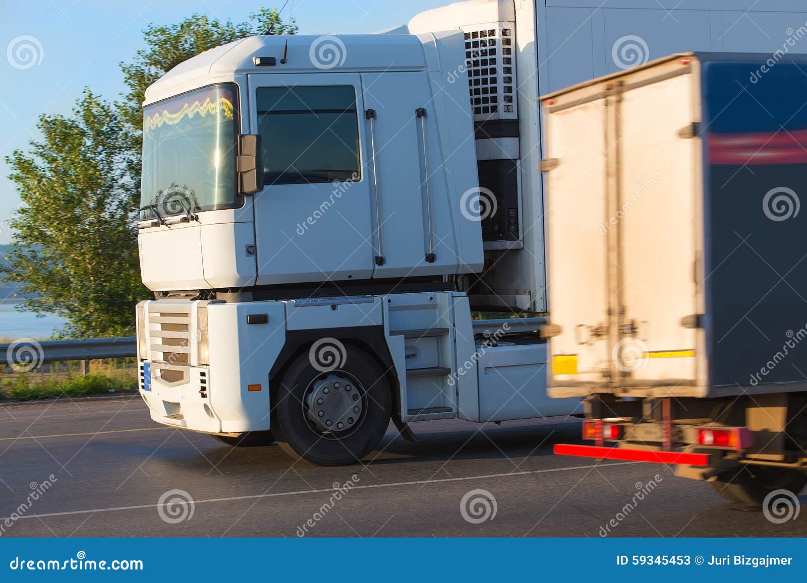 Trucks Transporting Freight Stock Image - Image of traffic, motorway: 59345453