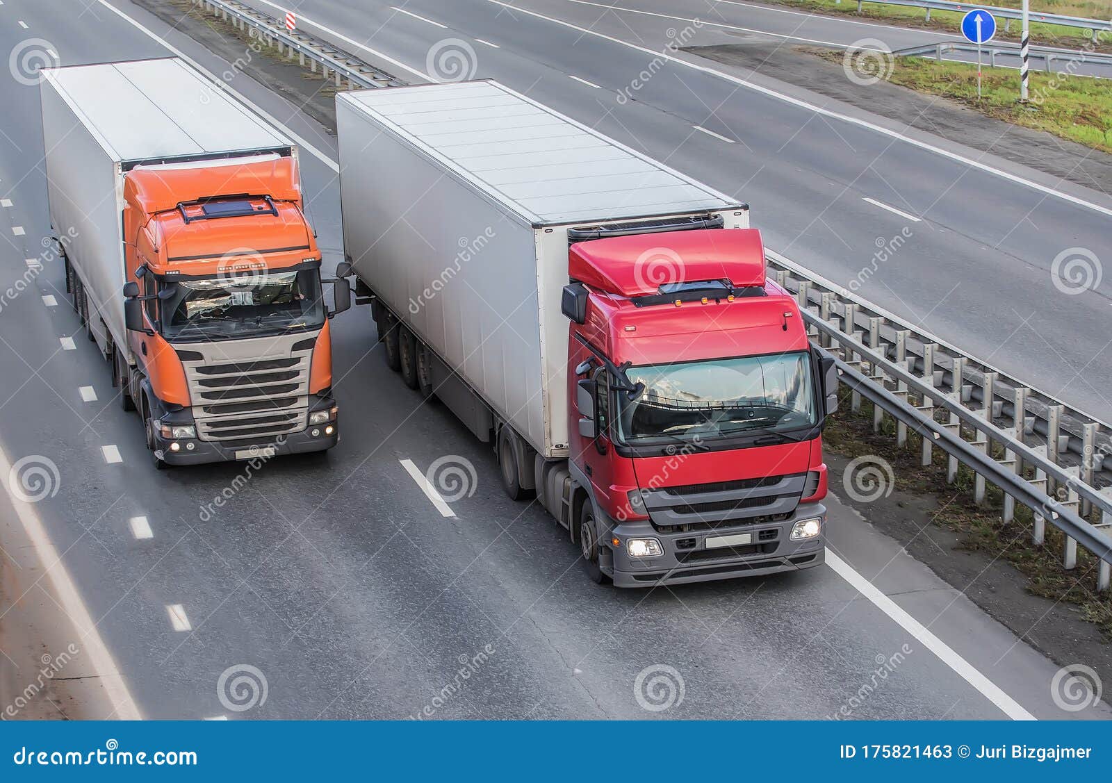 Trucks Transporting Freight on Highway Stock Image - Image of driving ...