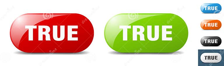 True Button. Key. Sign. Push Button Set Stock Vector - Illustration of ...
