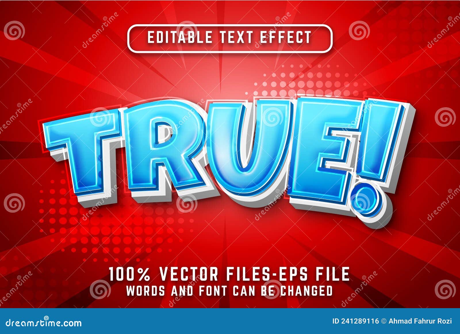 True Cartoon Style Text Effect Premium Vectors Stock Vector ...